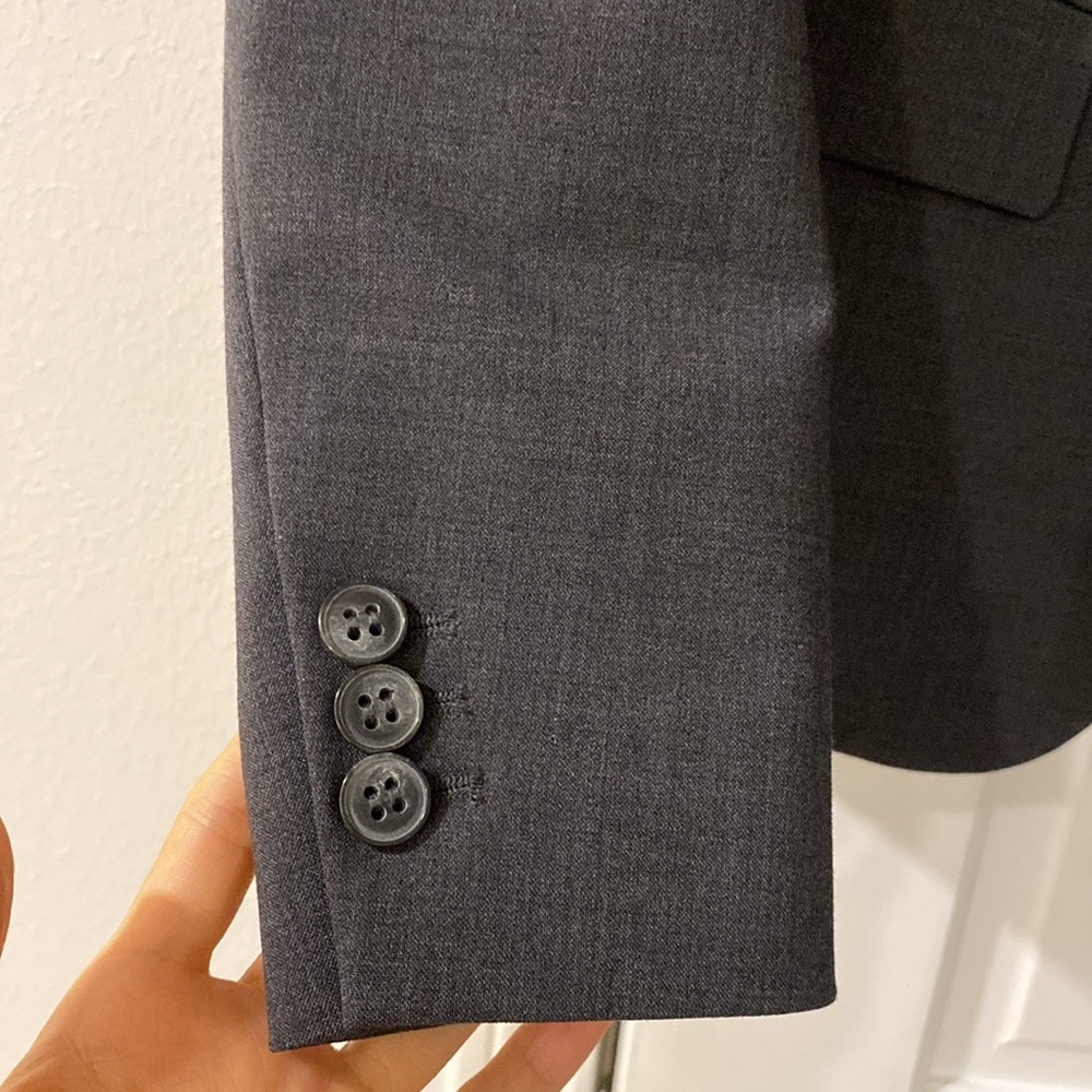 Theory Wool Suit, Gabe, Dark Charcoal Grey, Like New - Gem